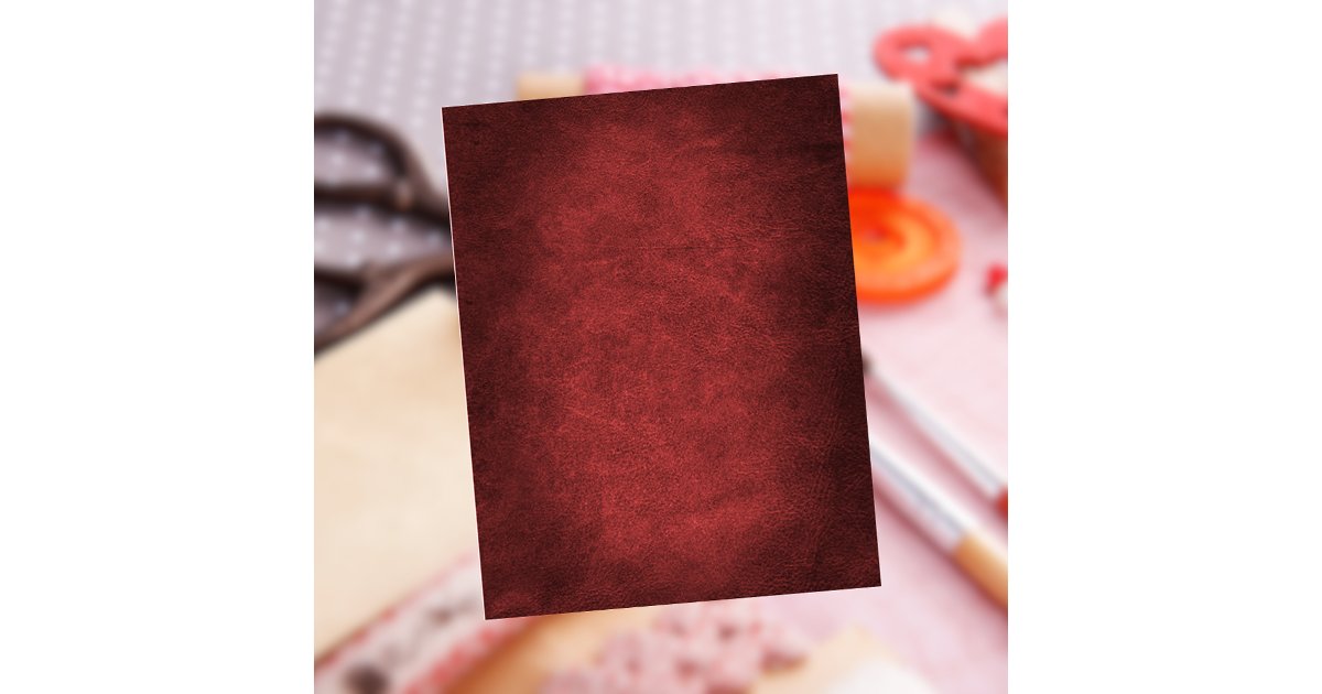 Red Aged Rustic Faux Leather Scrapbook Cardstock | Zazzle