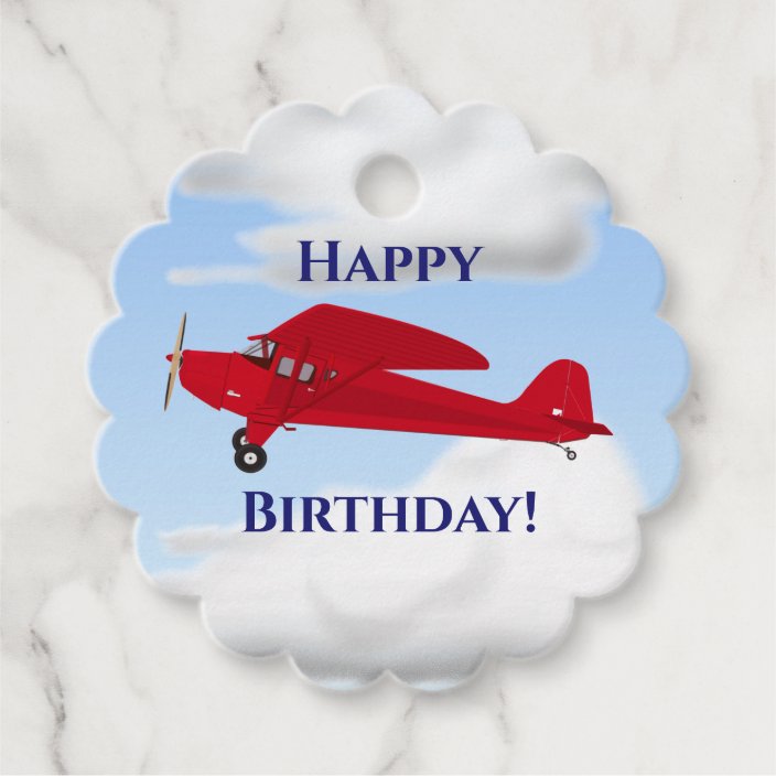 Red Airplane Birthday Favor Gift Tags | Zazzle.com