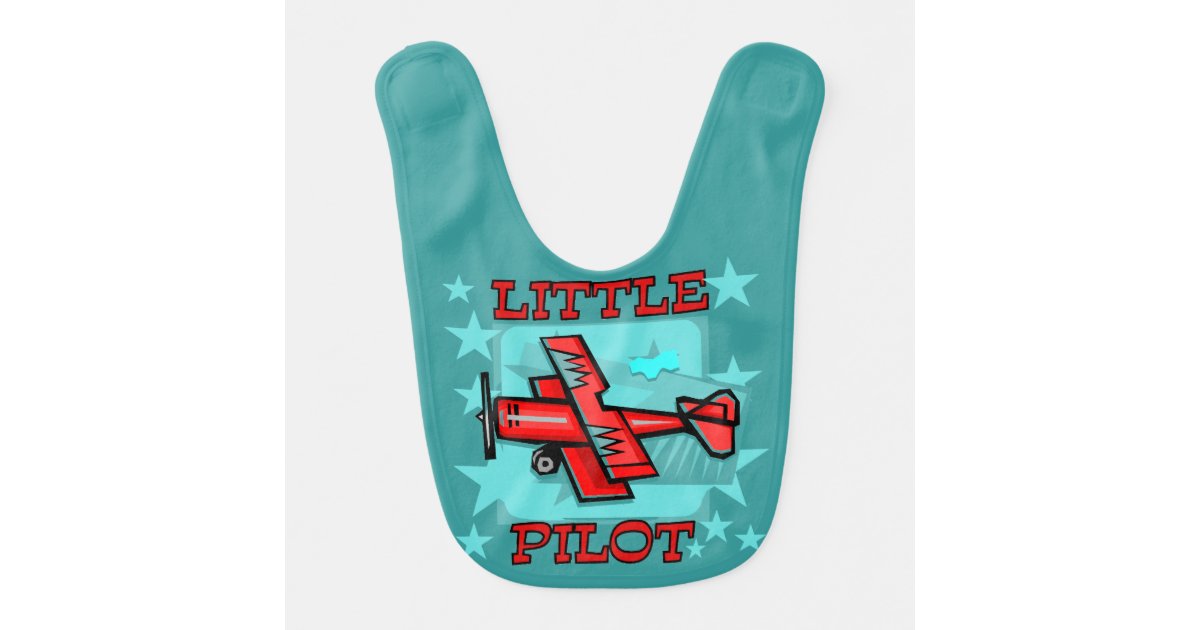 Red Airplane Little Pilot Bib | Zazzle