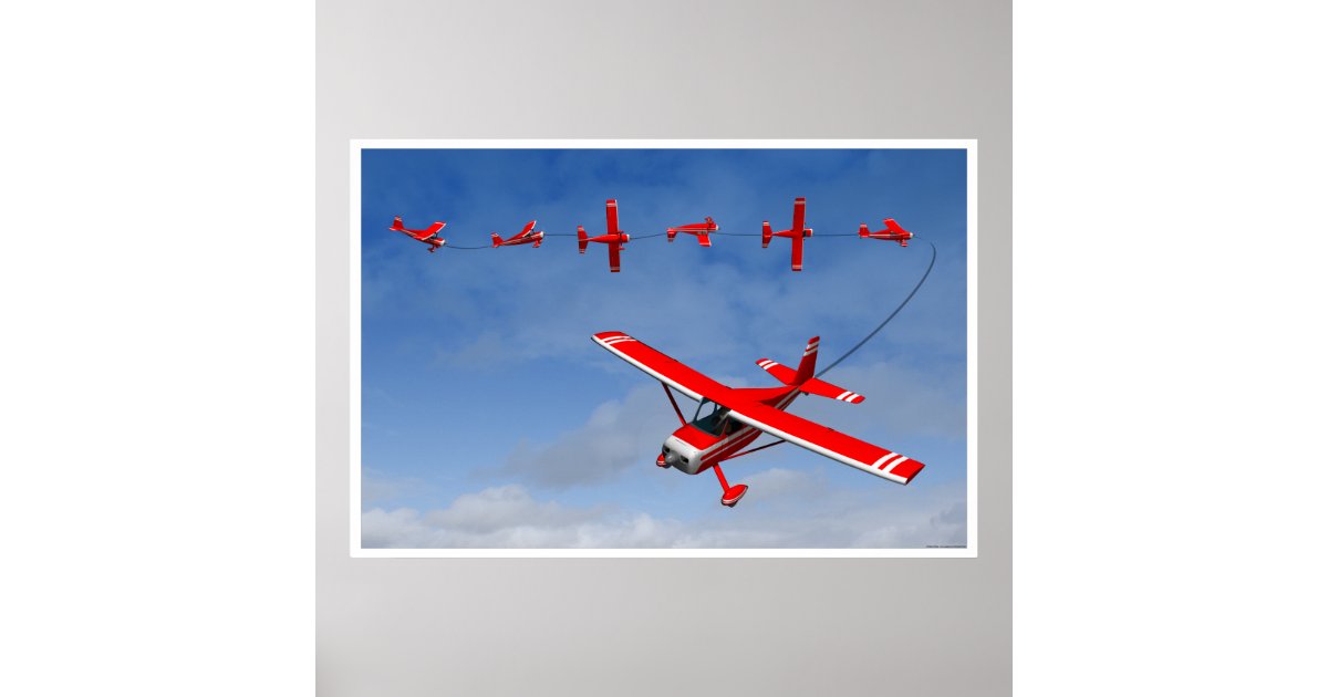 Red Airplane performing an aerobatic Snap Roll. Poster | Zazzle