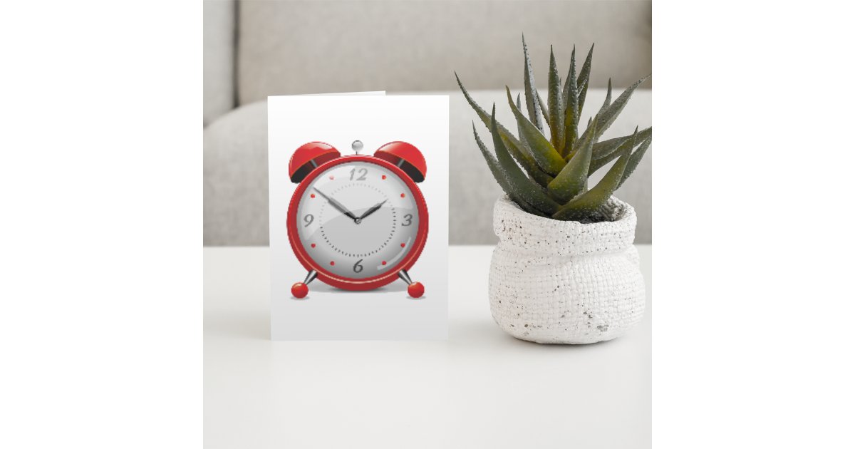 Red Alarm Clock Note Cards | Zazzle
