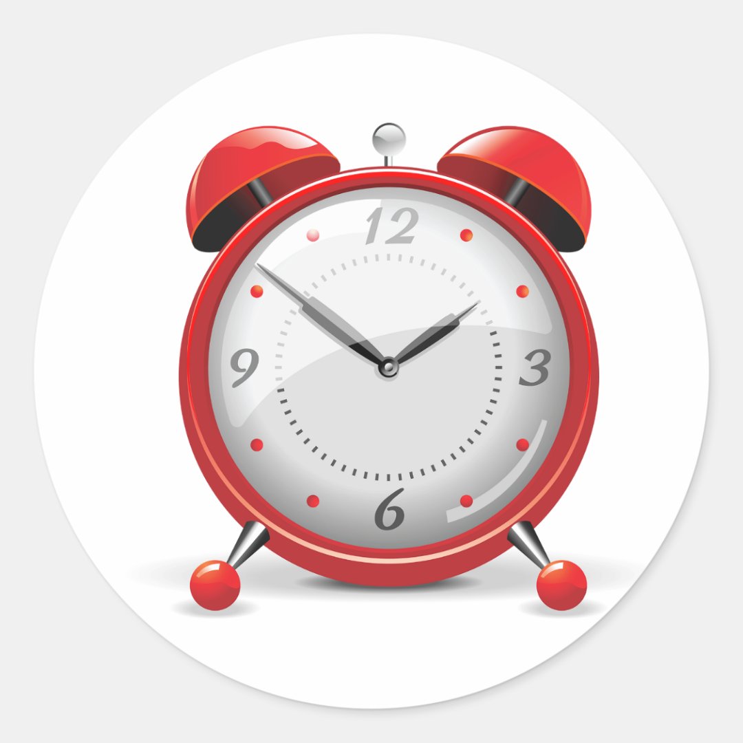 Red Alarm Clock Stickers | Zazzle