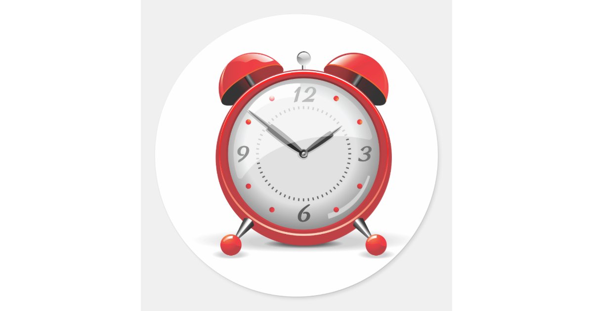 Red Alarm Clock Stickers | Zazzle