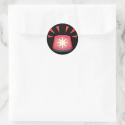 Red Alert Light Emoji Classic Round Sticker | Zazzle