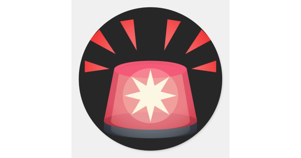 Red Alert Light Emoji Classic Round Sticker | Zazzle