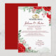 Red an green Floral Wedding Invitation | Zazzle