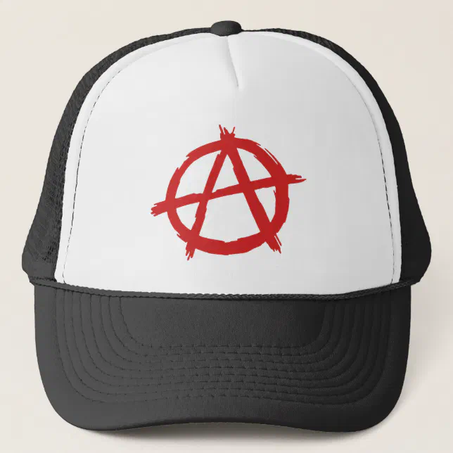 Red Anarchist A Symbol Anarchy Logo Trucker Hat | Zazzle