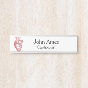 Red Anatomical Heart Cardiology Medical Door Sign | Zazzle