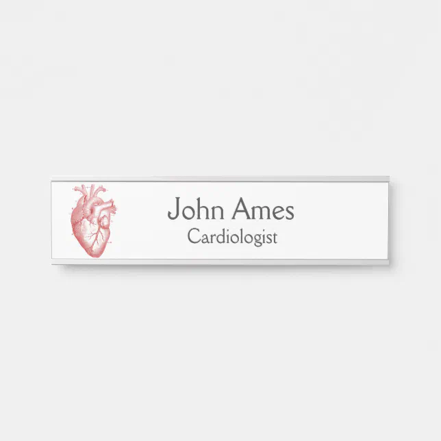 Red Anatomical Heart Cardiology Medical Door Sign | Zazzle