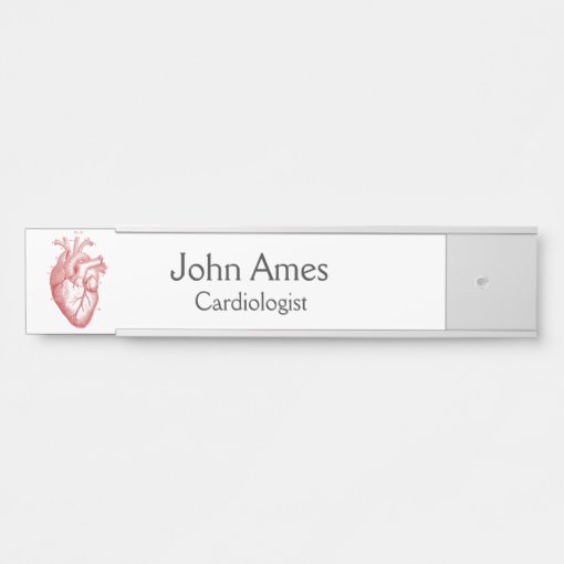 Red Anatomical Heart Cardiology Medical Door Sign | Zazzle