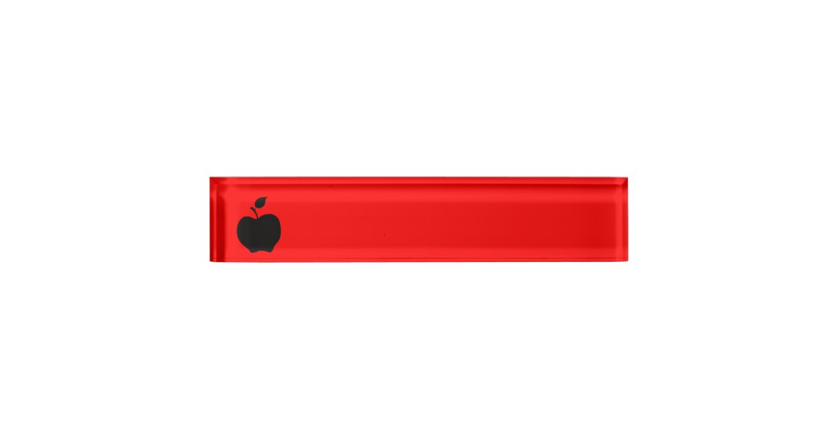 Red and Black Apple Name Plate | Zazzle
