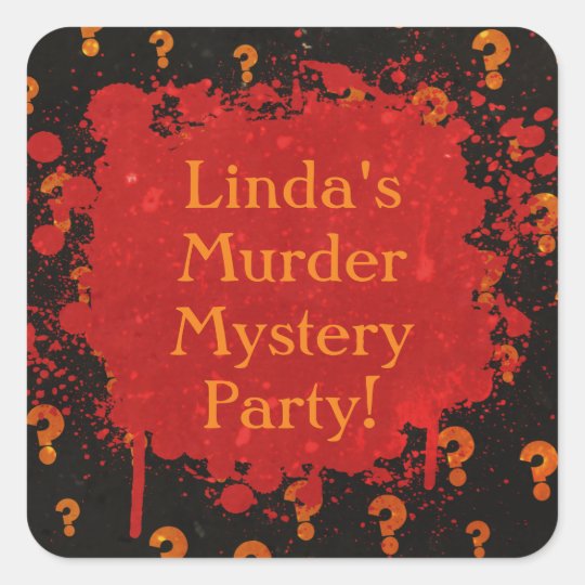 Red and Black Bloody Murder Mystery Party Sticker | Zazzle.com