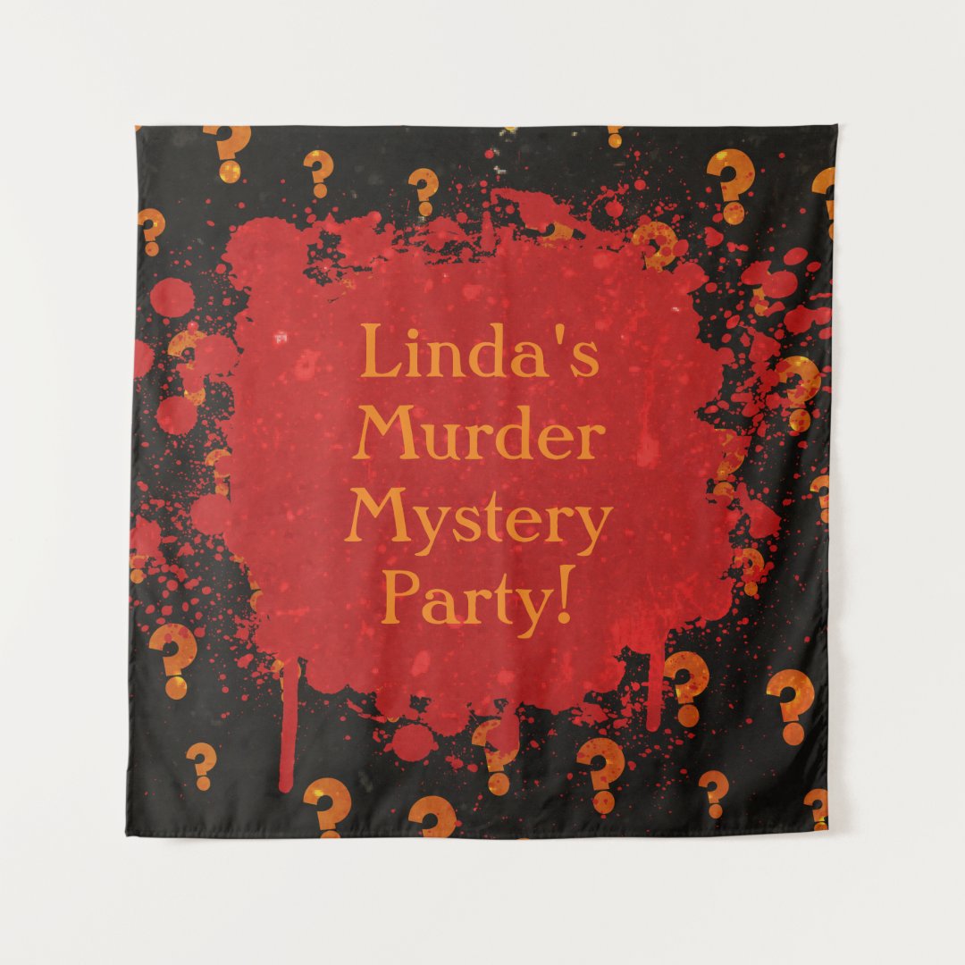 Red and Black Bloody Murder Mystery Party Tapestry | Zazzle