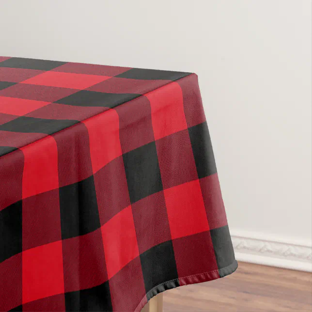 Red and Black Buffalo Check Tablecloth | Zazzle