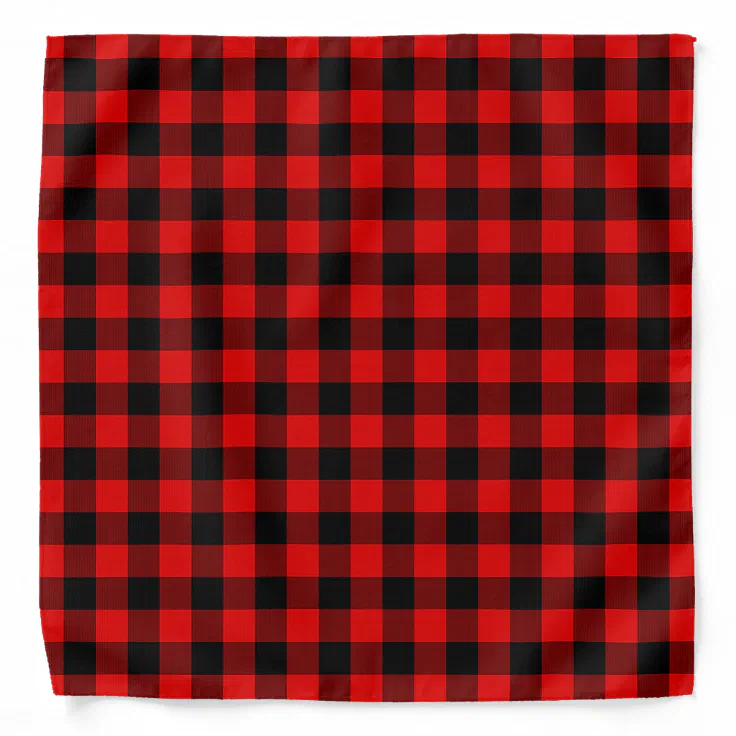 Red And Black Buffalo Lumberjack Checks Pattern Bandana | Zazzle