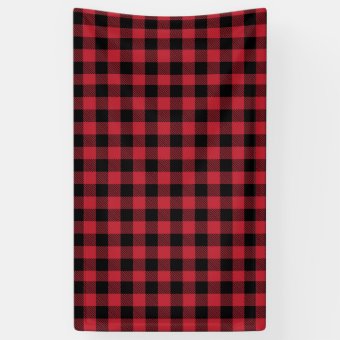 Red and Black Buffalo Plaid Backdrop Banner | Zazzle