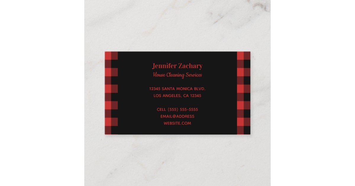 Red and Black Buffalo Plaid Business Card | Zazzle