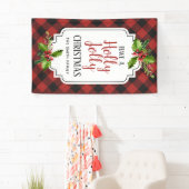 Red and Black Buffalo Plaid Christmas Banner | Zazzle