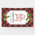 Red and Black Buffalo Plaid Christmas Banner | Zazzle