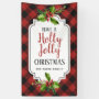 Red and Black Buffalo Plaid Christmas Banner | Zazzle