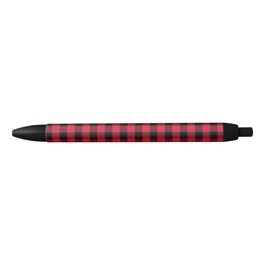 Red and Black Buffalo Plaid Pens | Zazzle