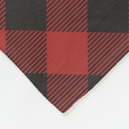 Red and Black Buffalo Plaid Photo Fleece Blanket | Zazzle