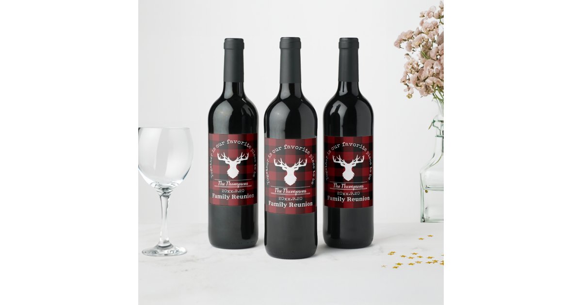 Red and Black Buffalo Plaid Wine Label | Zazzle