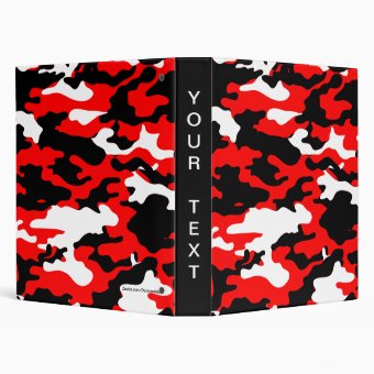 Red and Black Camo Binder | Zazzle