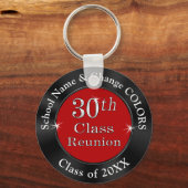 Red and Black Cheap 30th Class Reunion Keychains | Zazzle