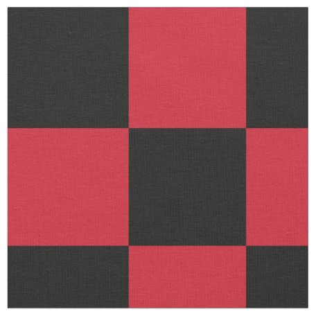 Red and black checkerboard pattern fabric | Zazzle