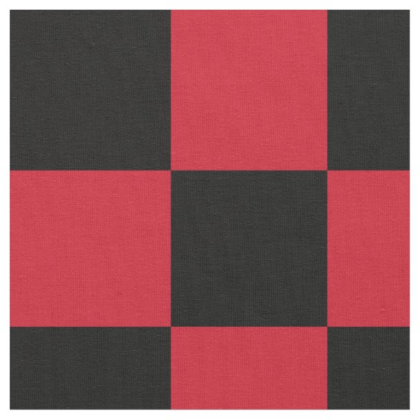 Red and black checkerboard pattern fabric | Zazzle