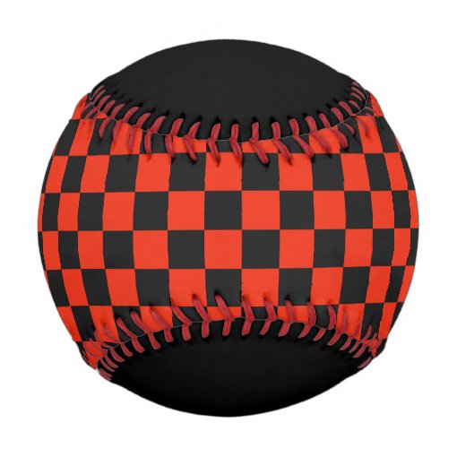 Red and Black Checkered Custom Baseball | Zazzle