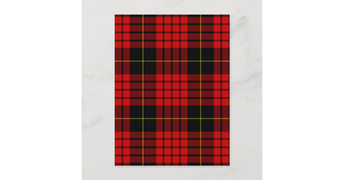 Red And Black Clan Macqueen Tartan Postcard Zazzle