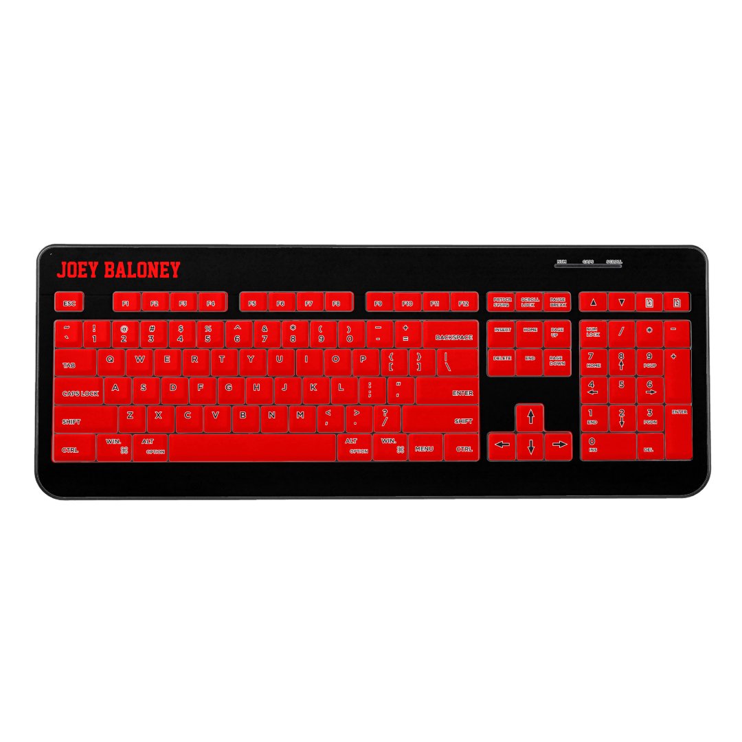 Red and Black Custom Wireless Keyboard | Zazzle