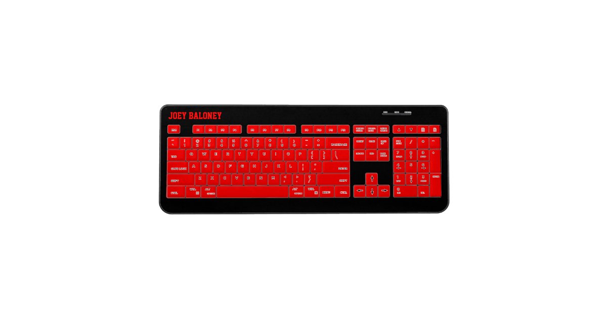 Red and Black Custom Wireless Keyboard | Zazzle