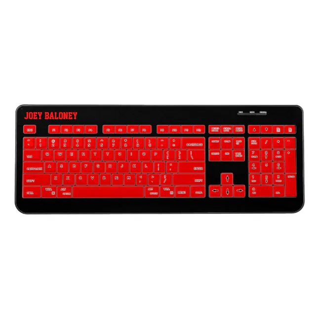 Red and Black Custom Wireless Keyboard | Zazzle