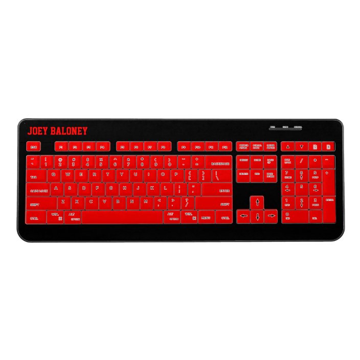 Red and Black Custom Wireless Keyboard | Zazzle.com