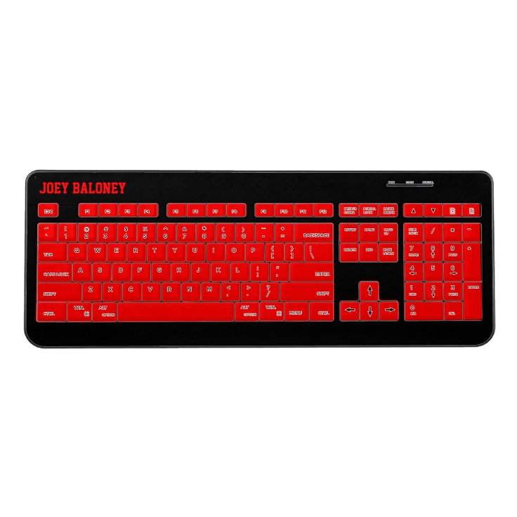 Red and Black Custom Wireless Keyboard | Zazzle