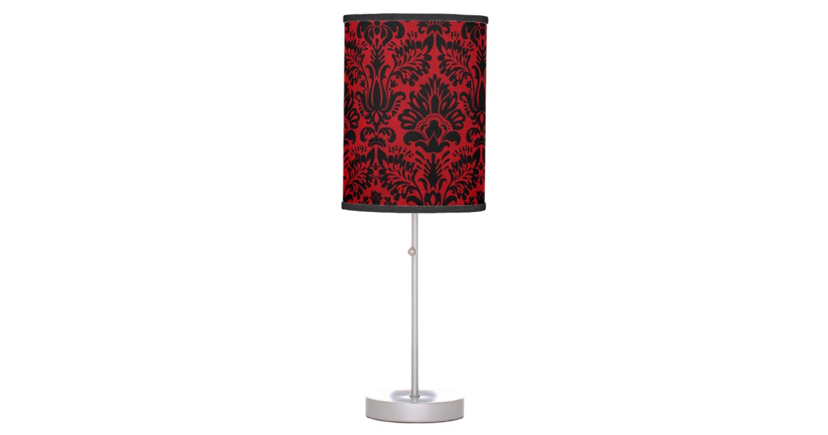 RED AND BLACK DESIGN TABLE LAMP | Zazzle