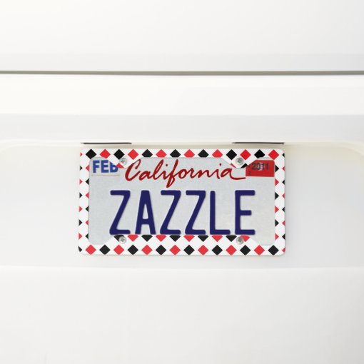 Red and Black Diamonds License Plate Frame | Zazzle