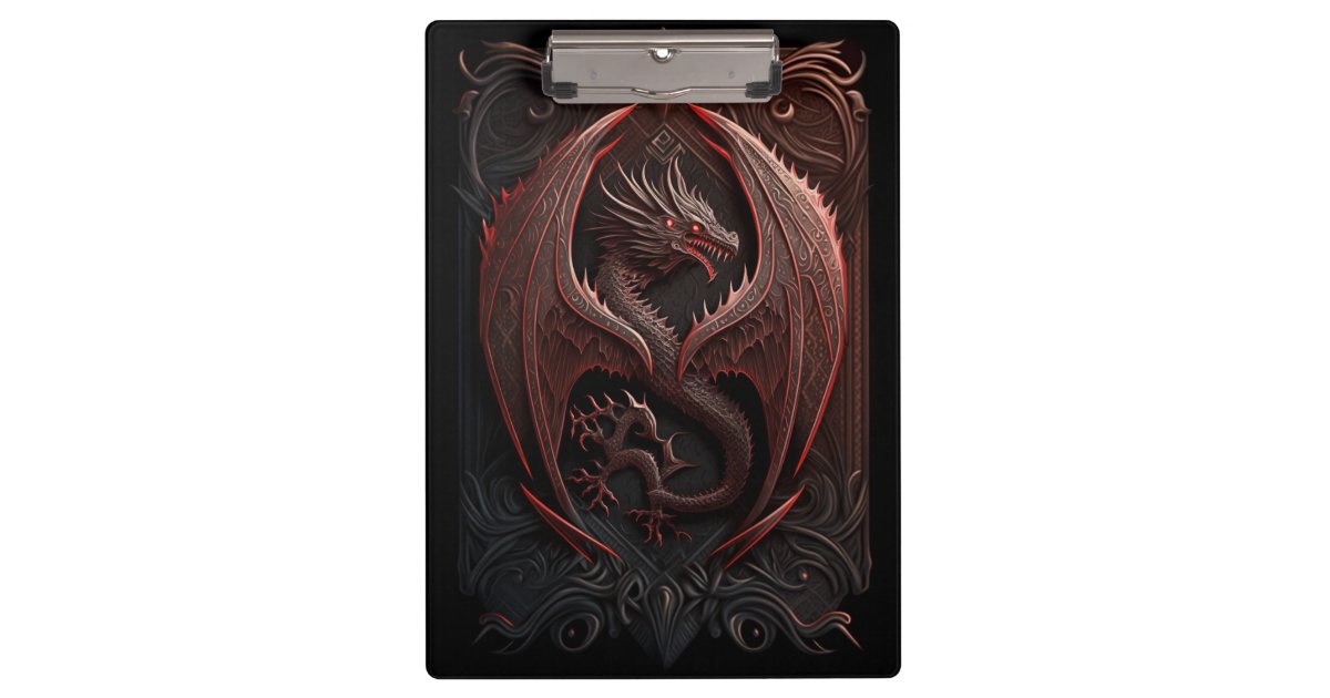 Red and Black Dragon Clipboard | Zazzle