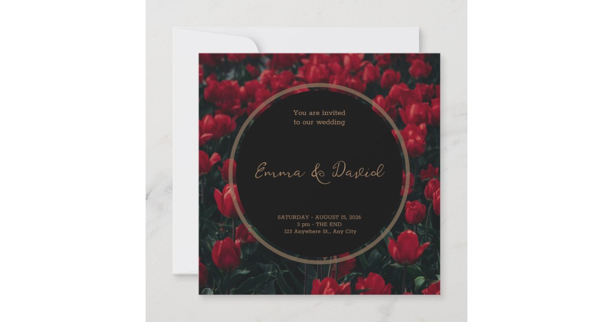 Red And Black Elegant Invited Wedding Invitation | Zazzle
