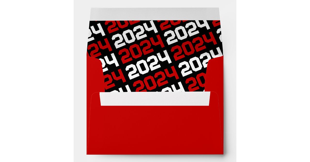Red and Black Graduation Envelopes | Zazzle
