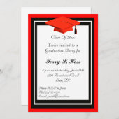 Red and Black Graduation Party Invitation | Zazzle