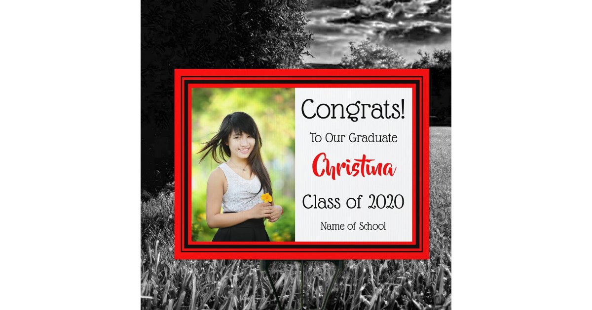 Red and Black Graduation School Colors Sign | Zazzle