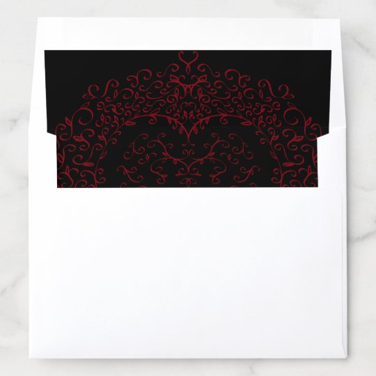Red and Black Heart Gothic Wedding Envelopes Envelope Liner | Zazzle.com
