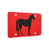 Red and Black Horse Silhouette License Plate | Zazzle