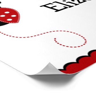 Red and Black Ladybug Birthday Banner Poster | Zazzle