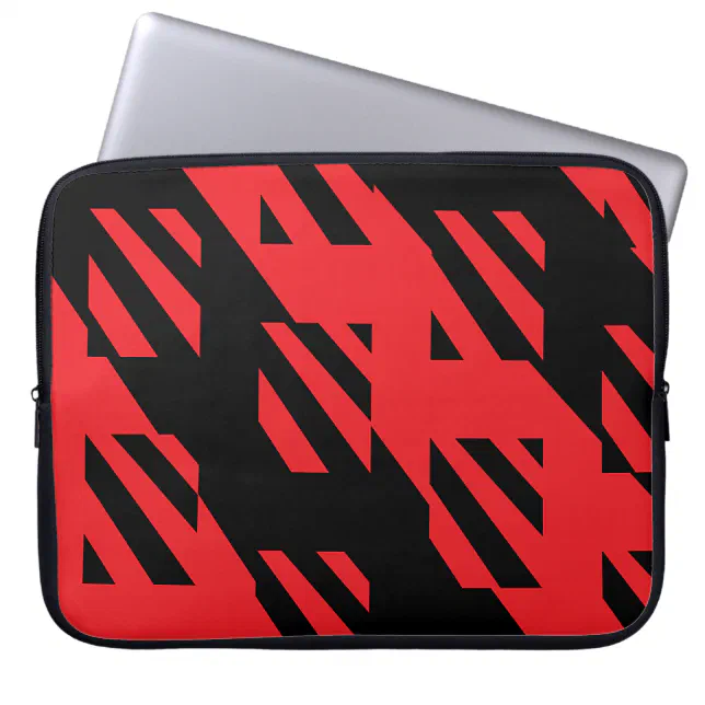 Red and Black Laptop Case With Abstract Pattern | Zazzle