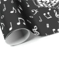 Red and black music theme wrapping paper | Zazzle